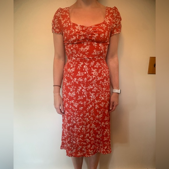 Pomelo | Dresses | Pomelo Red Floral Midi Dress | Poshmark